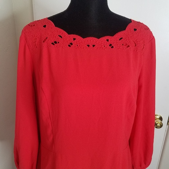 Talbots | Dresses | Talbots Red Long Sleeve Sheath Dress Size 4 | Poshmark